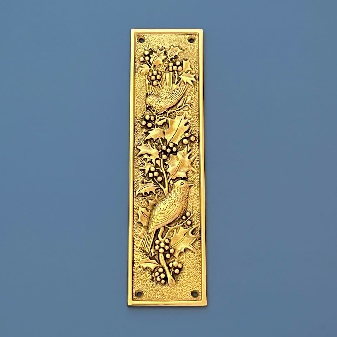 Brass Finger Door Push Plates Arts Crafts Starling Bird Plate (MORE ...