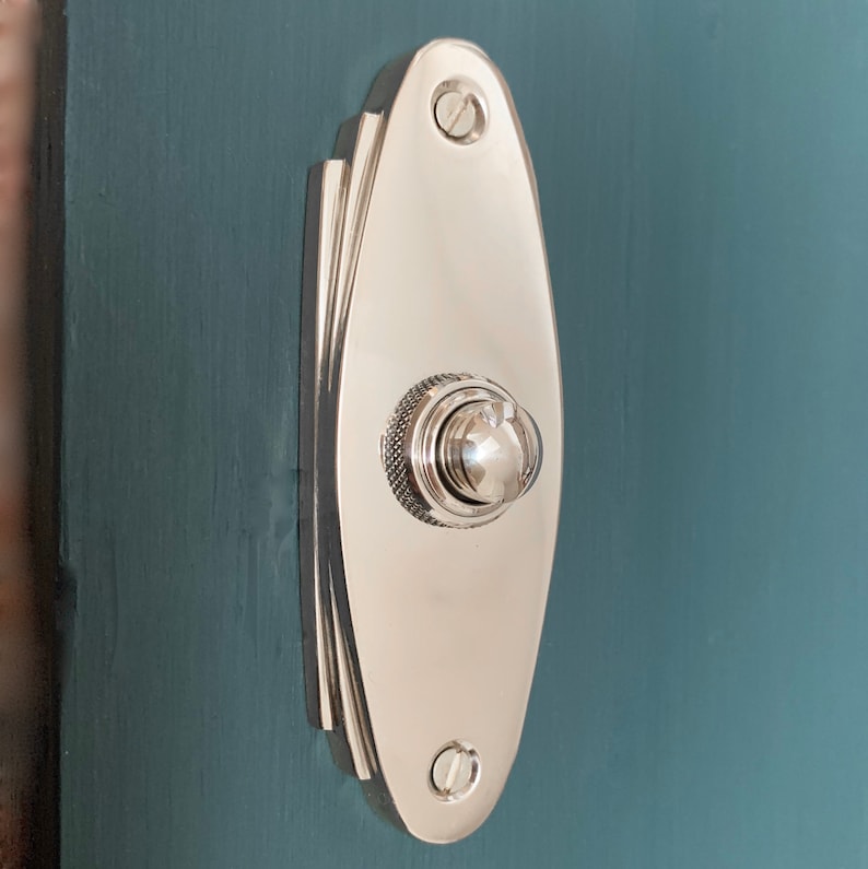 Chrome Art Deco Bell Push Door Button Front Furniture Fittings Vintage ...