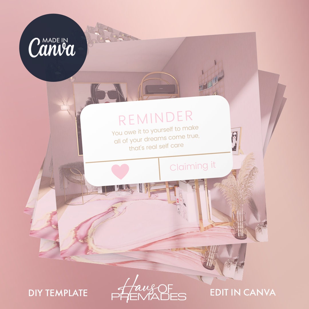 DIY Reminder Message, Canva Template, Reminder Message, Social Media ...