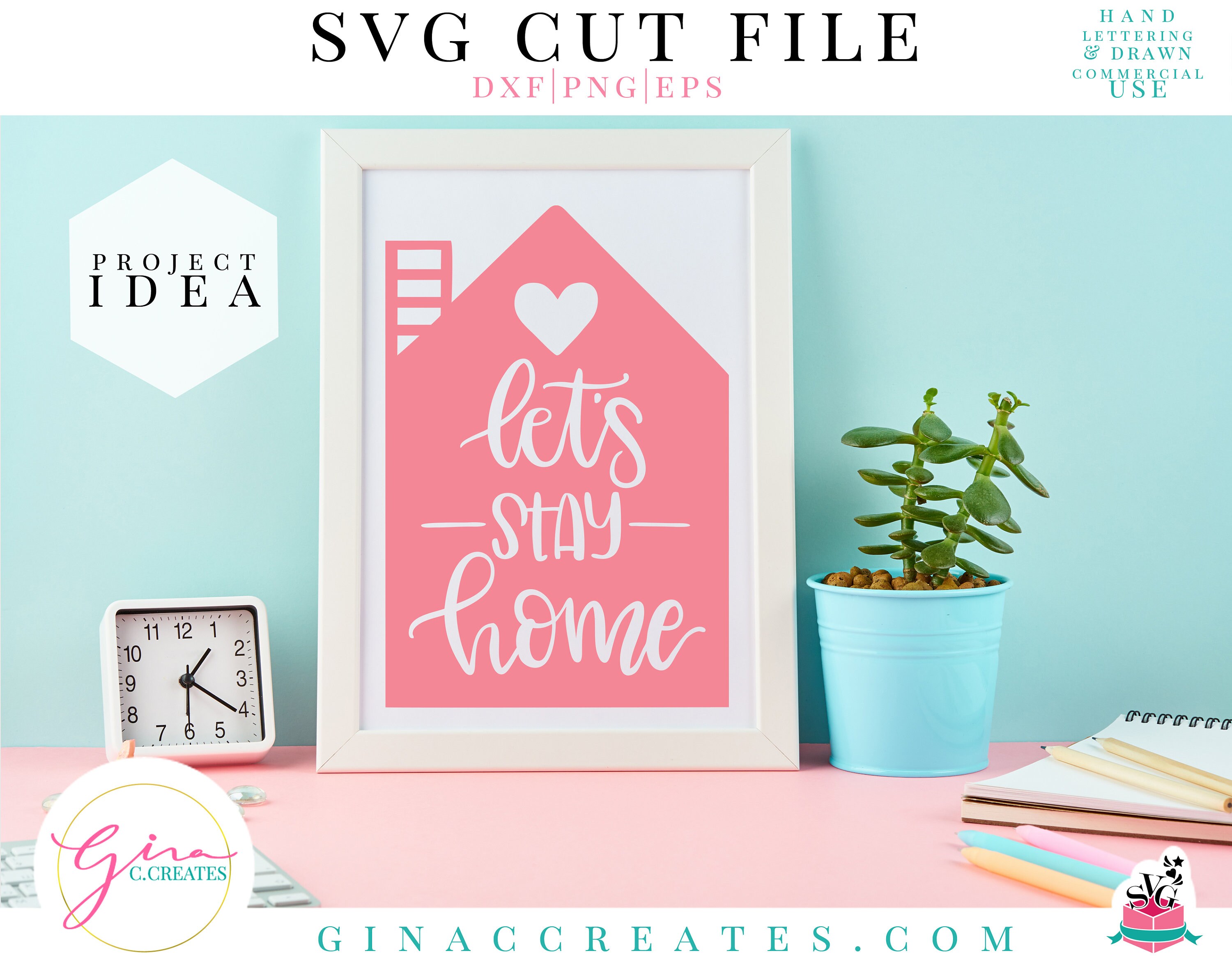 Let's Stay Home SVG Cut File - Etsy