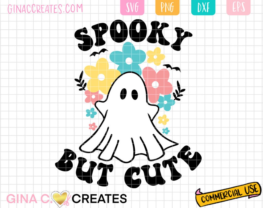 Halloween Spooky but Cute Ghost SVG Cut File - Etsy