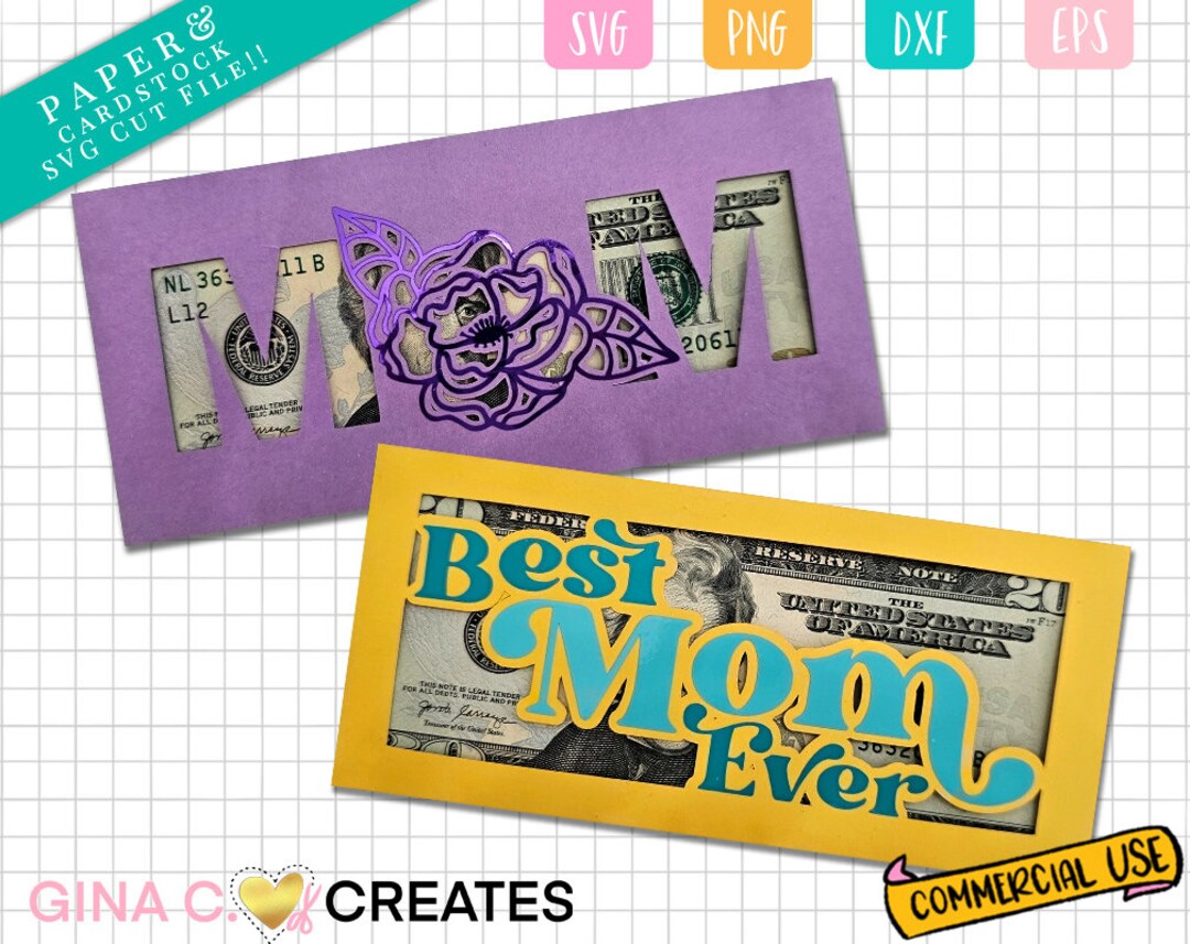 Mom Money Card SVG, Money Sleeve Template, Mother's Day SVG - Etsy