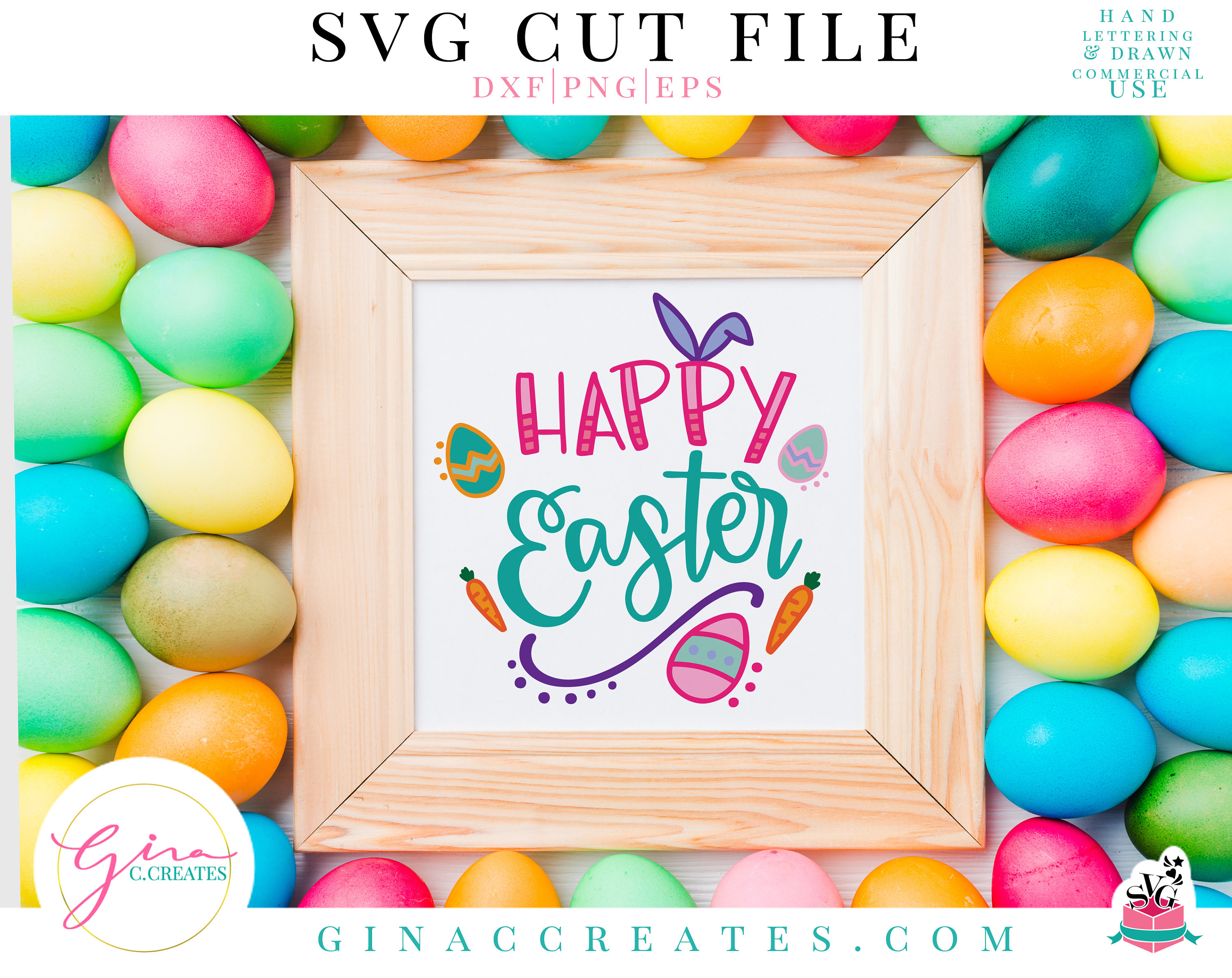 Happy Easter SVG Bundle Easter eggs and carrot SVG | Etsy