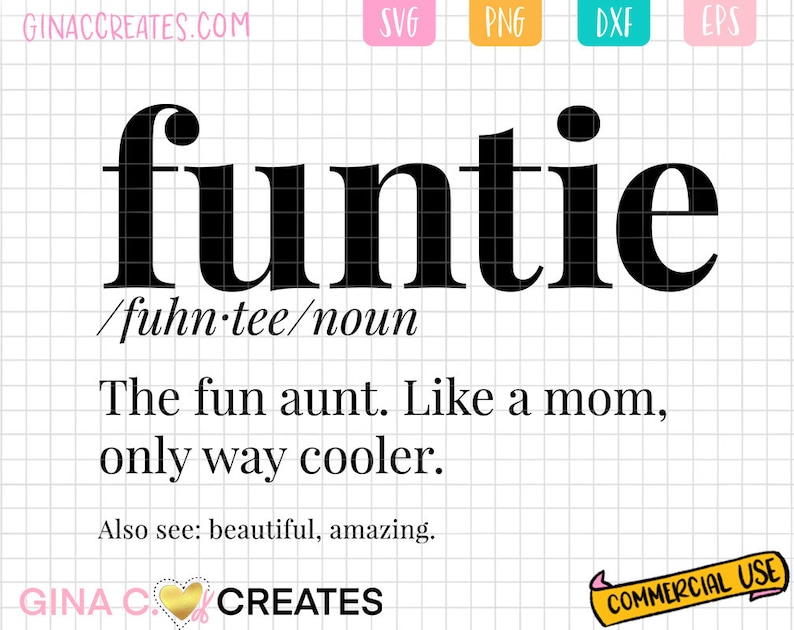 Funtie SVG Fun Aunt SVG Cut File - Etsy