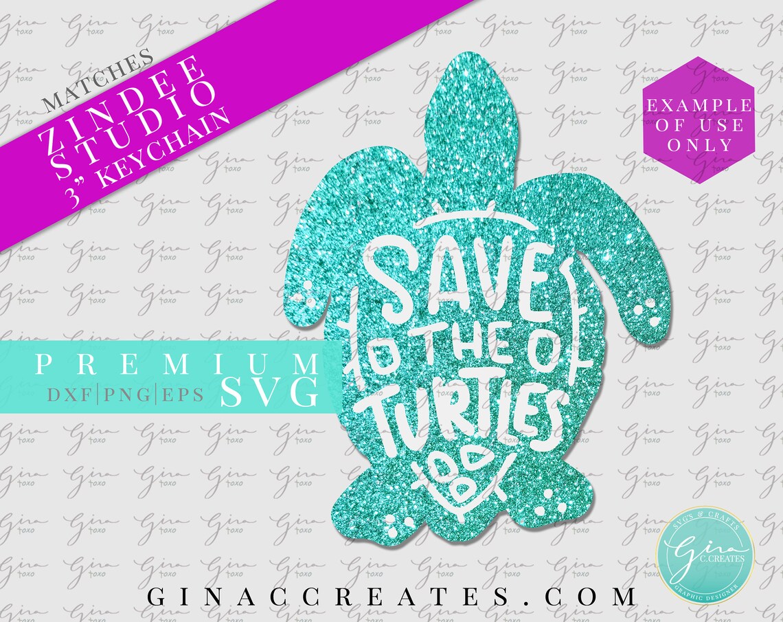 Save the Turtles SVG Cut File Svg for 3.5 Inch Turtle Key | Etsy