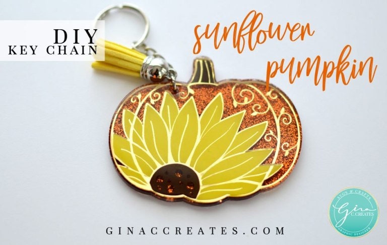 Fall Pumpkin Sunflower Key Chain SVG. Sunflower Svg, Key Chain Svg ...