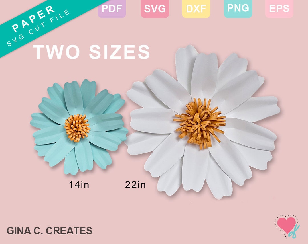 Daisy Paper Flower SVG, Spring Daisy Paper Flower Template Bundle SVG ...