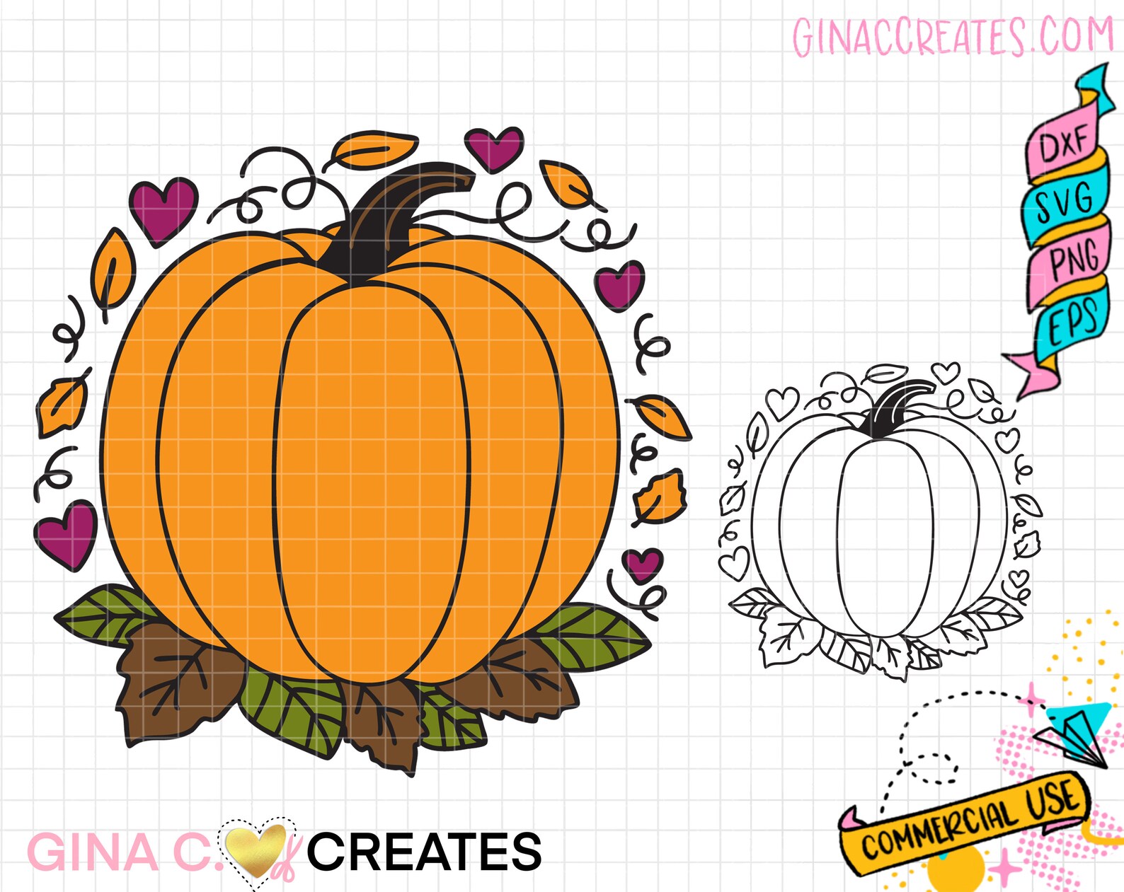Autumn Pumpkin SVG Fall Pumpkin SVG Fall Leaves SVG - Etsy