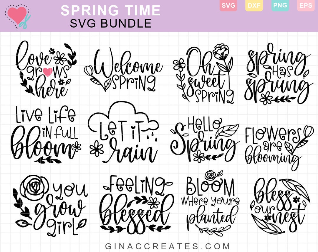 Spring Time SVG Bundle, Hello Spring SVG Bundle for Cricut - Etsy