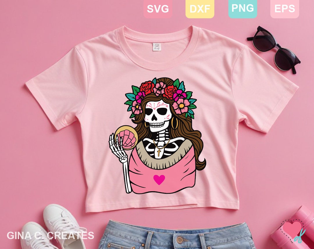 Concha SVG, Skeleton Girl SVG File, La Catrina Mexico Flag Png, Sugar ...
