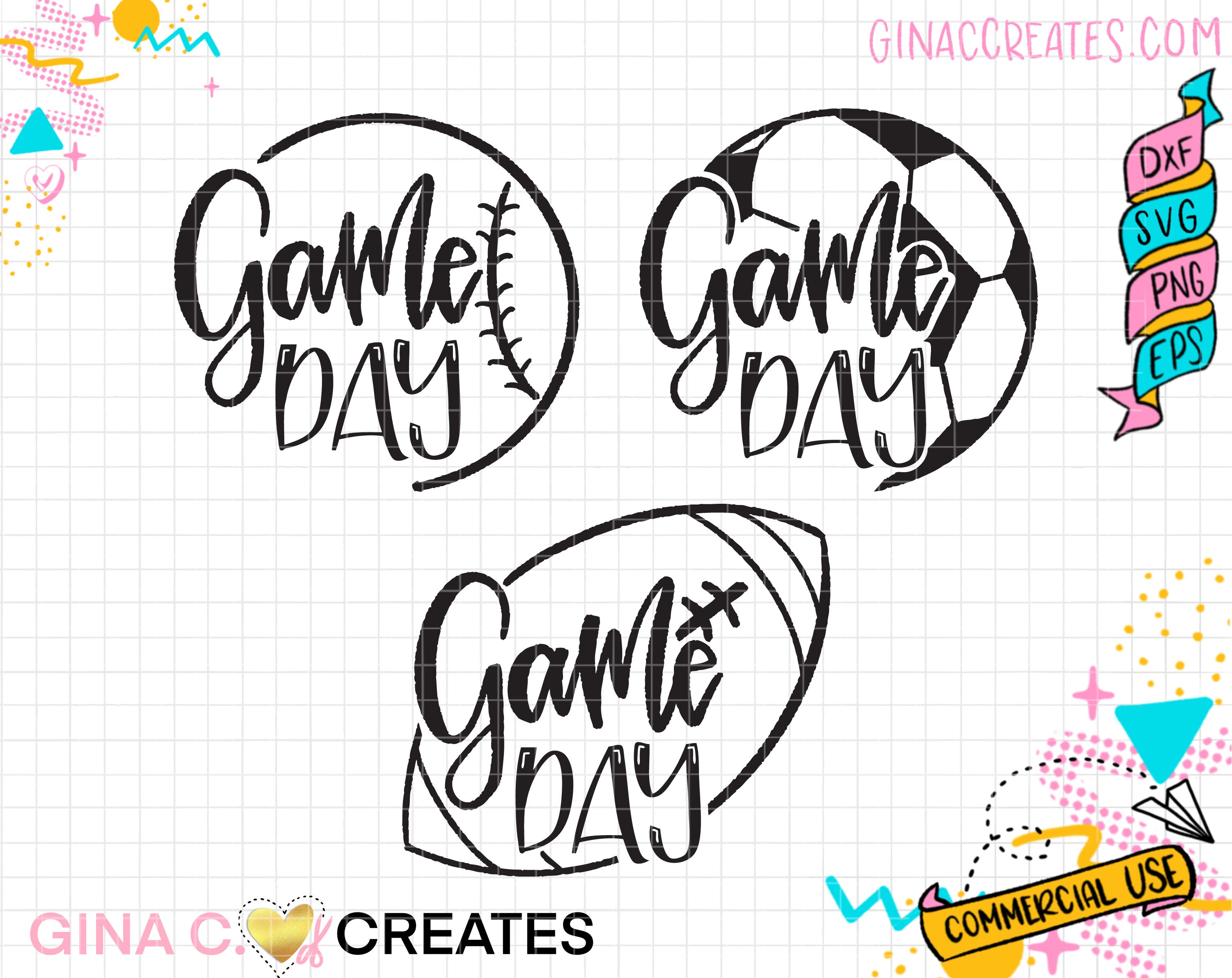 Game Day SVG Cut File Bundle Sports SVG Soccer ball svg | Etsy