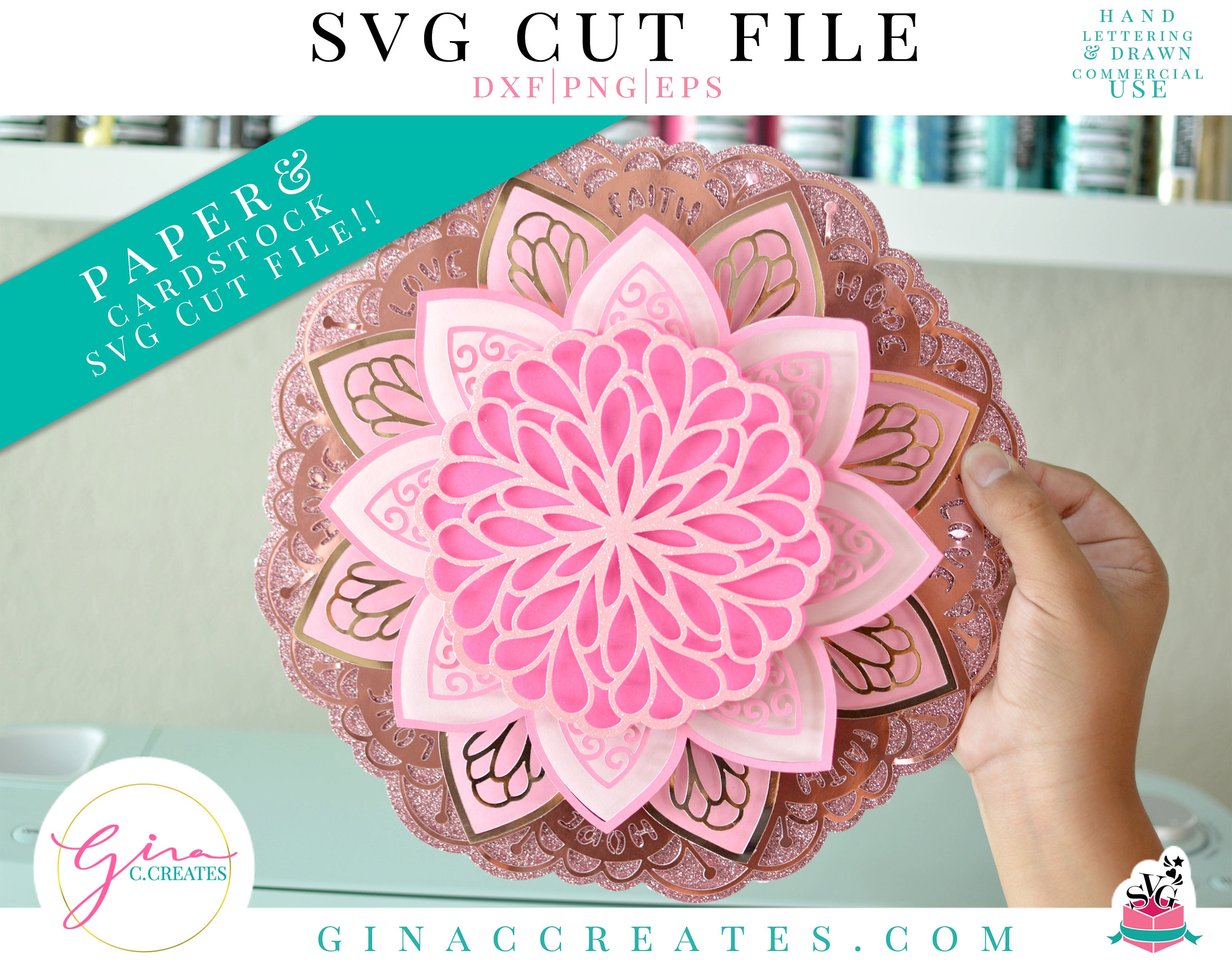 3D Love Hope Faith Flower Mandala SVG Cut File, 3D Mandala Svg - Etsy ...