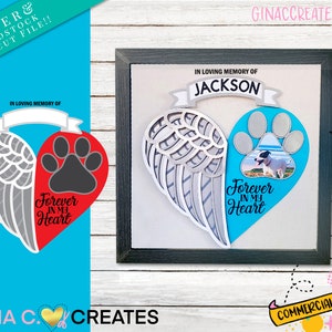 3D Pet Angel Wings Memorial SVG, Dog Memorial Svg, Cat Memorial Svg - Etsy