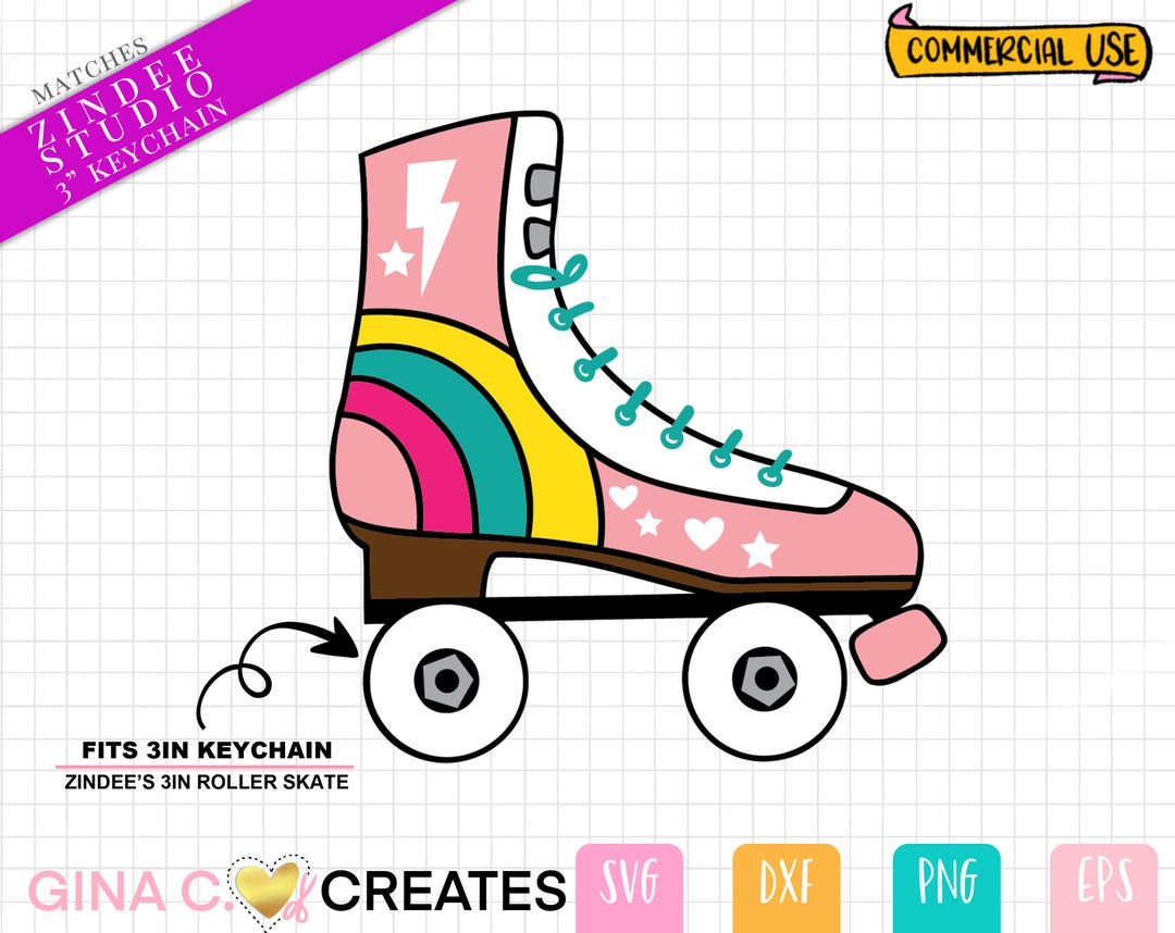 80's Roller Skates SVG, Roller Skates Keychain Svg - Etsy