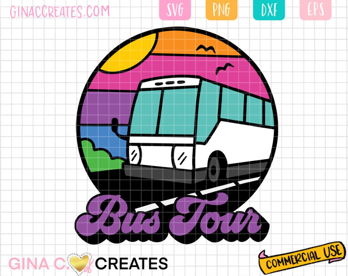 Bus Tour SVG Bus Travel SVG Cut File for Cricut - Etsy
