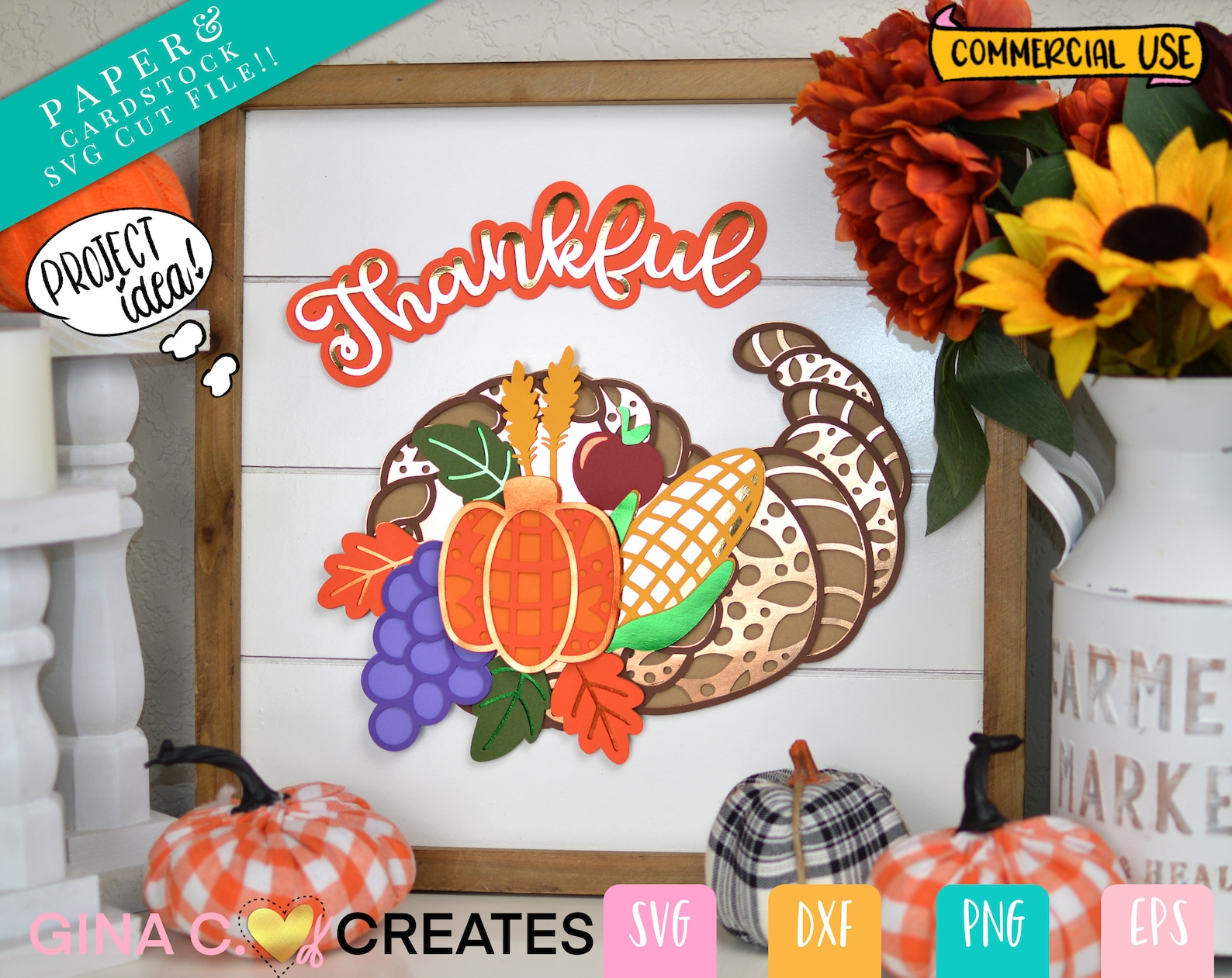 Layered Cornucopia Thanksgiving SVG Cut File - Etsy