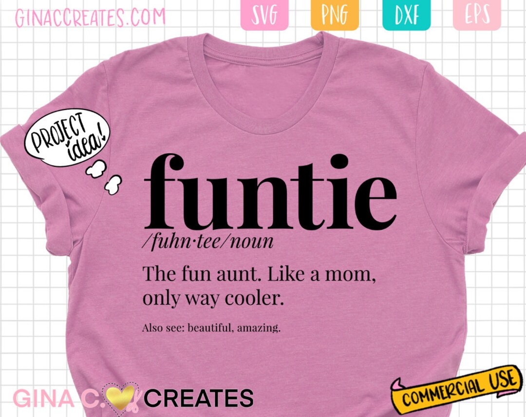 Funtie SVG, Fun Aunt SVG Cut File - Etsy