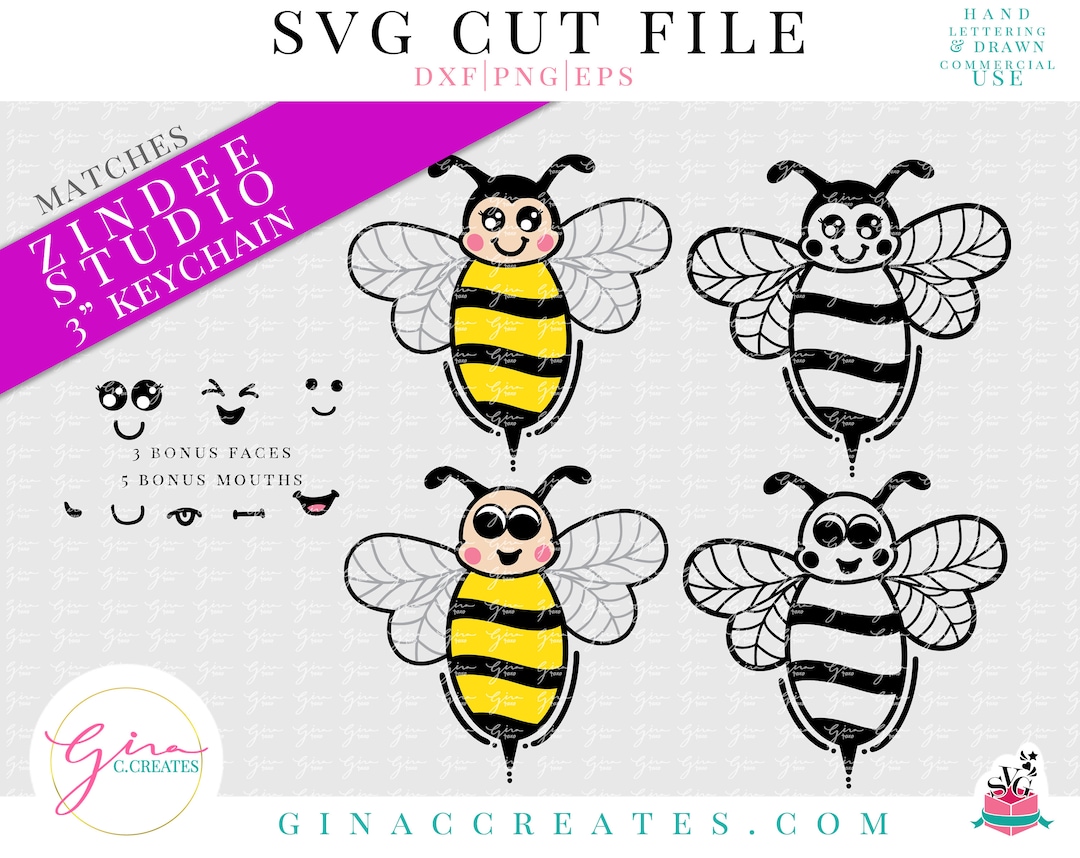 Bumble Bee SVG Bundle, Svg for 3 Inch Bumble Bee Key Chain Blank - Etsy