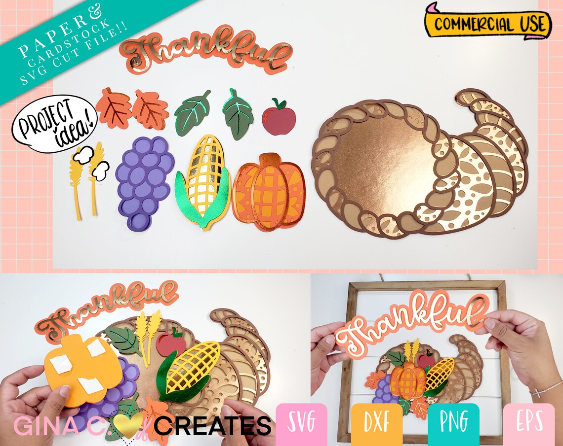 Layered Cornucopia Thanksgiving SVG Cut File - Etsy