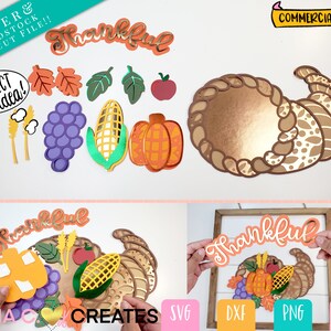 Layered Cornucopia Thanksgiving SVG Cut File - Etsy
