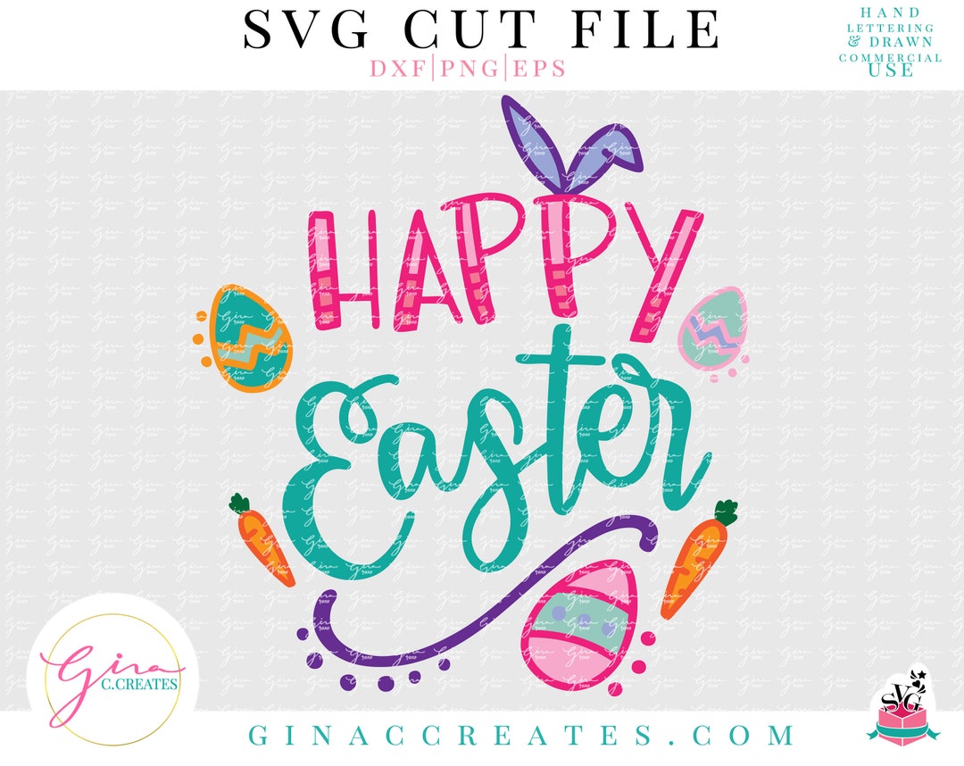Happy Easter SVG Bundle, Easter Eggs and Carrot SVG - Etsy