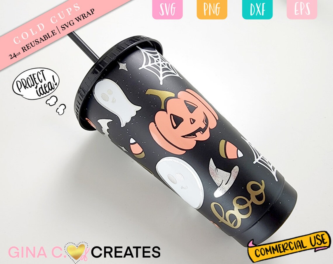 Halloween Cold Cup Full Wrap SVG, Halloween SVG - Etsy