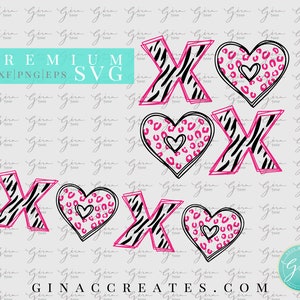 XOXO SVG and PNG Bundle, Valentine's Day Xoxo Sublimation Image, Zebra ...