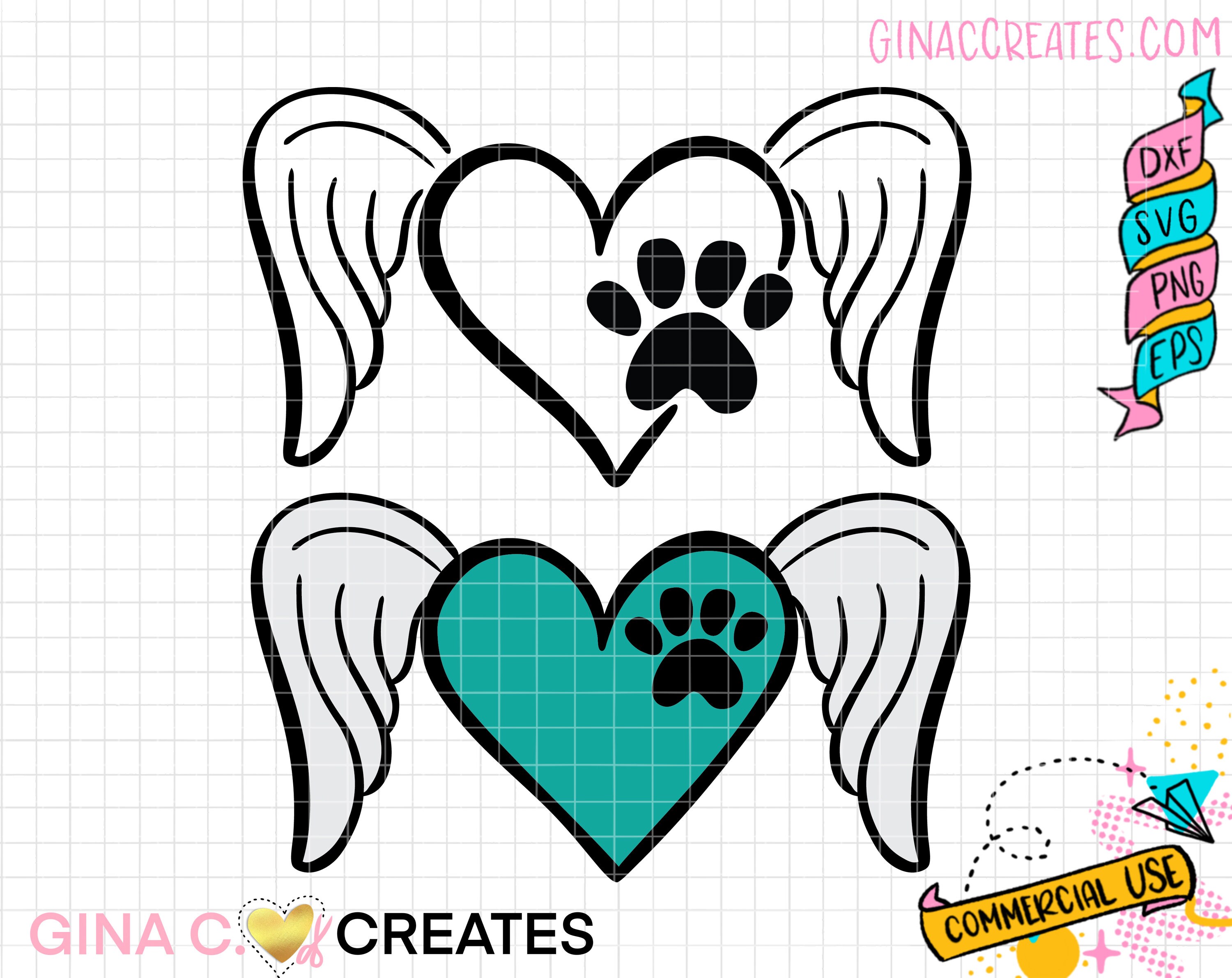 Pet Angel Wings Memorial SVG, Dog Memorial Svg, Cat Memorial Svg - Etsy