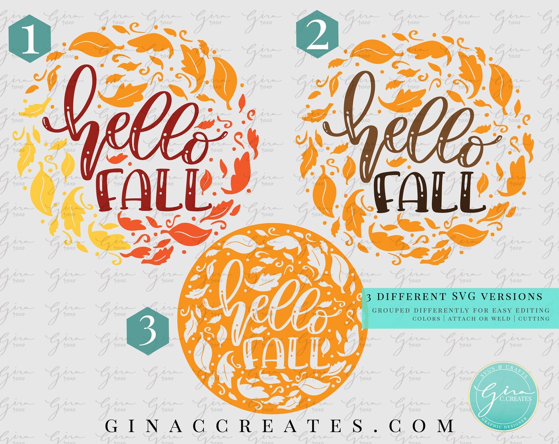 Hello Fall SVG Bundle Fall Leaves Svg Autumn Leaves Svg - Etsy