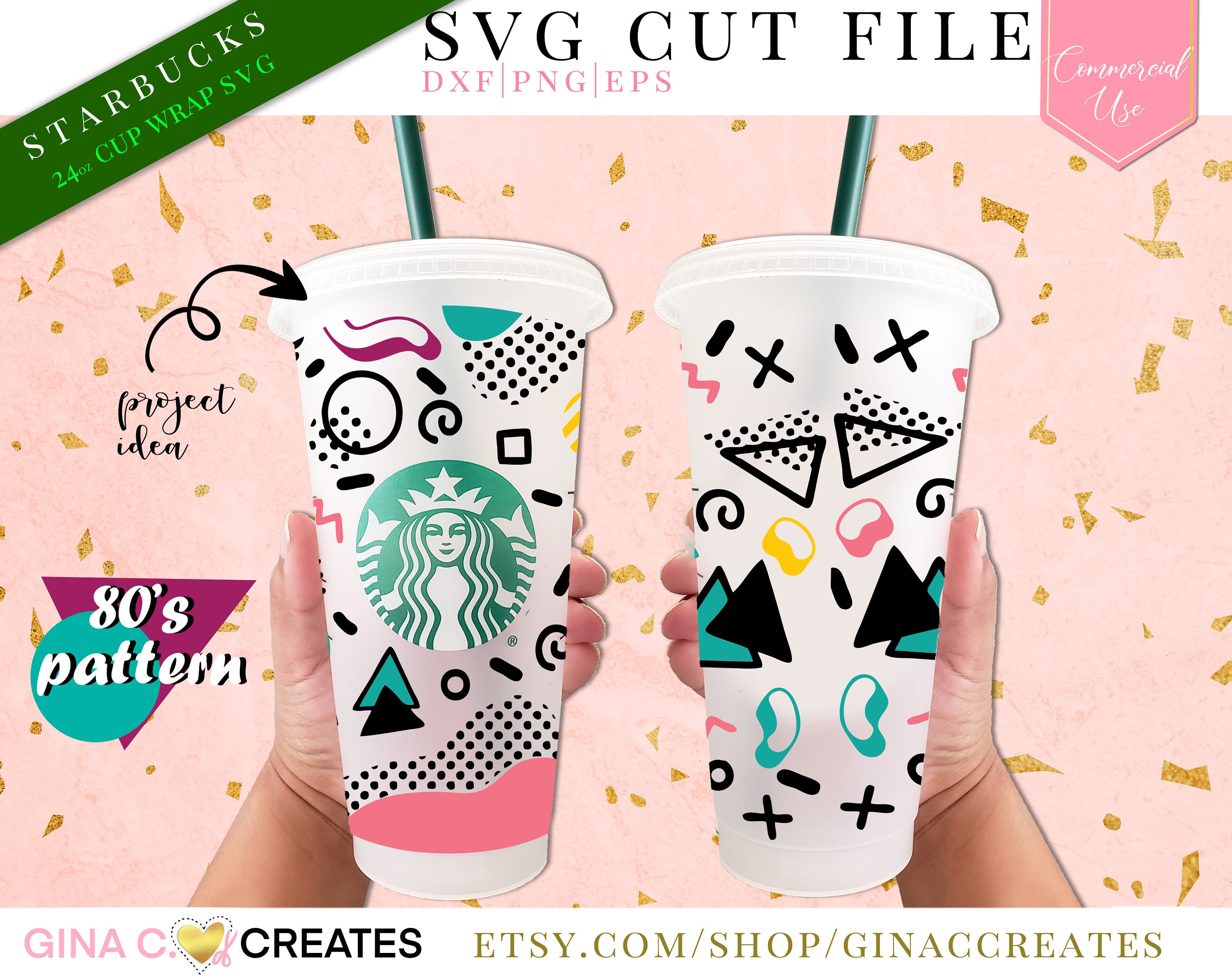 Totally 80's Pattern Cup Wrap SVG Cup Wrap Svg Cut File - Etsy