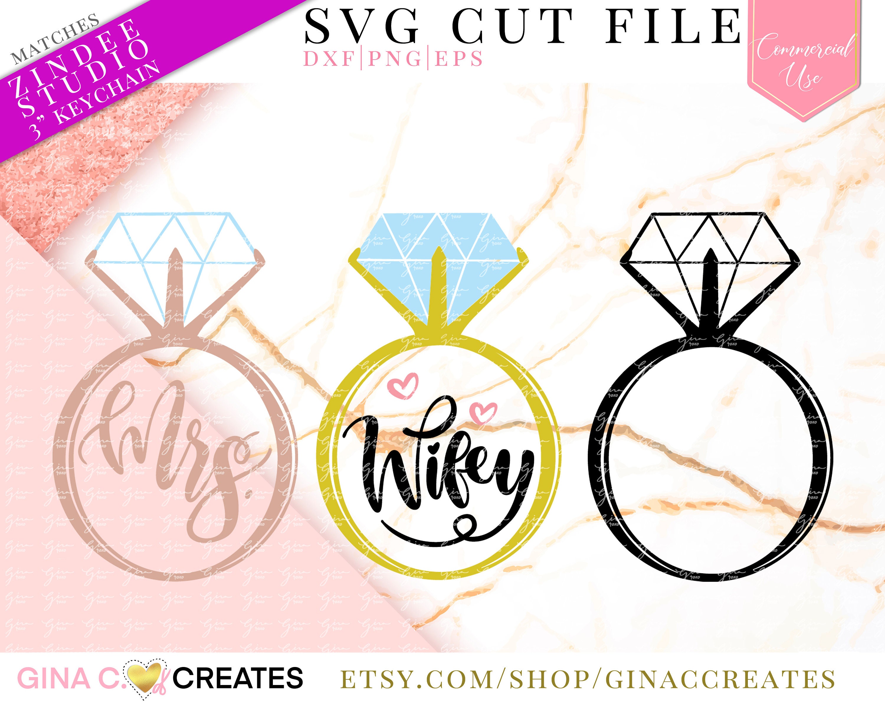 Diamond Ring SVG Cut File Svg for Zindee's Diamond Ring - Etsy