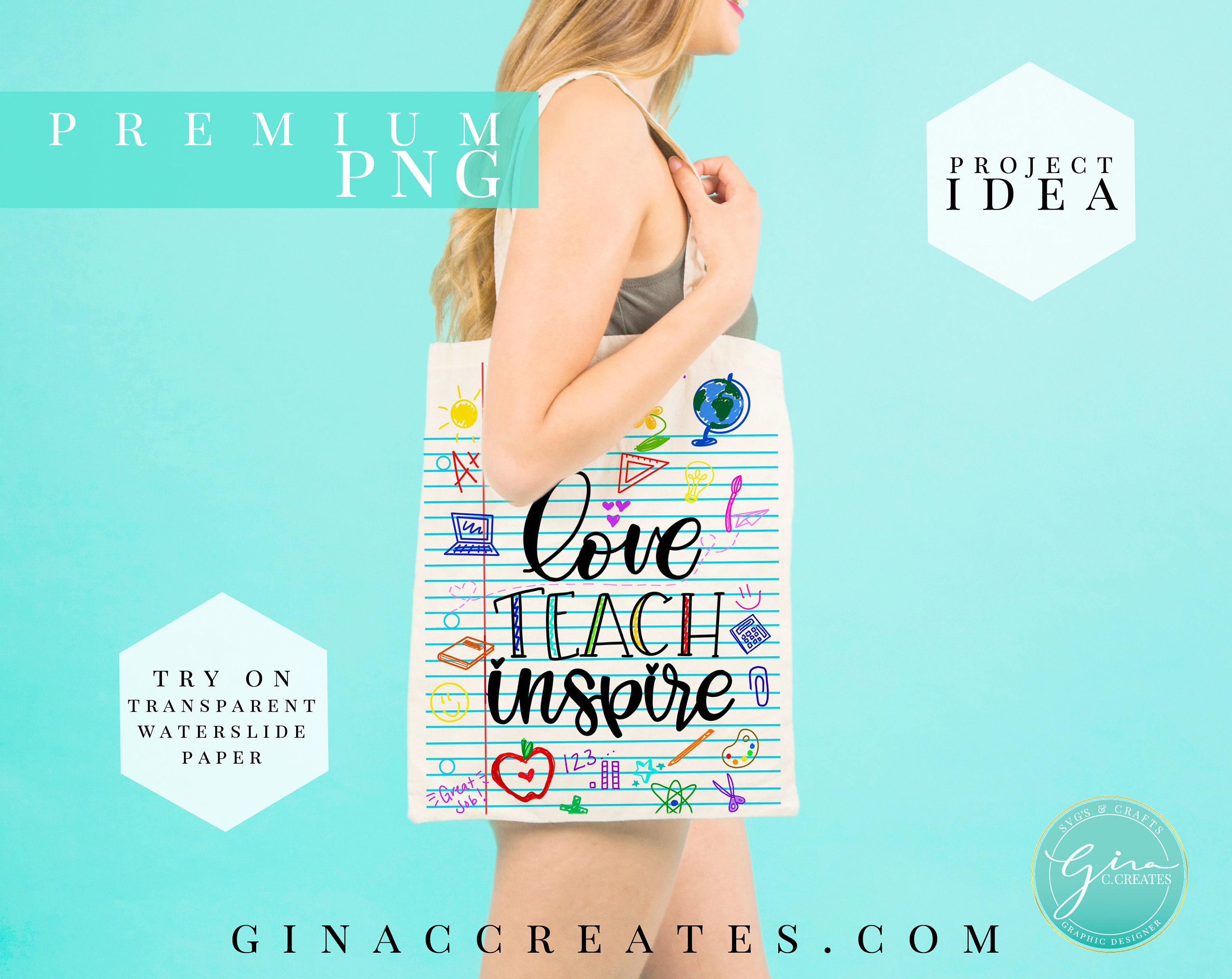 Love Teach Inspire School Paper Doodles JPG and PNG Images. | Etsy