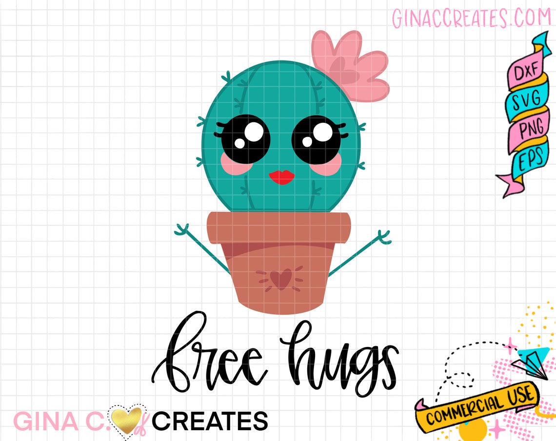 Cactus Free Hugs SVG Cut File - Etsy