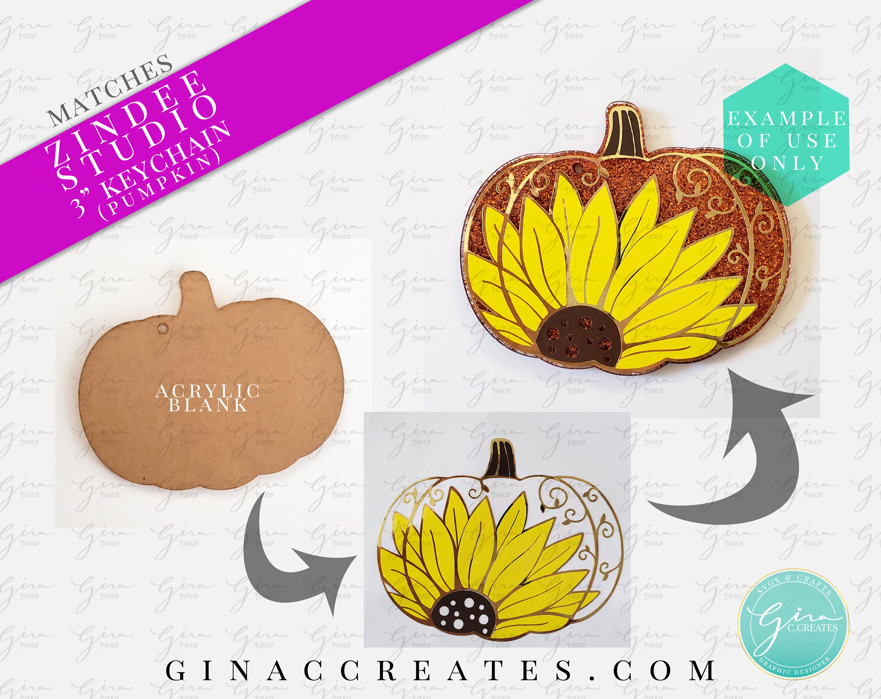 Fall Pumpkin Sunflower Key Chain SVG. Sunflower Svg, Key Chain Svg ...