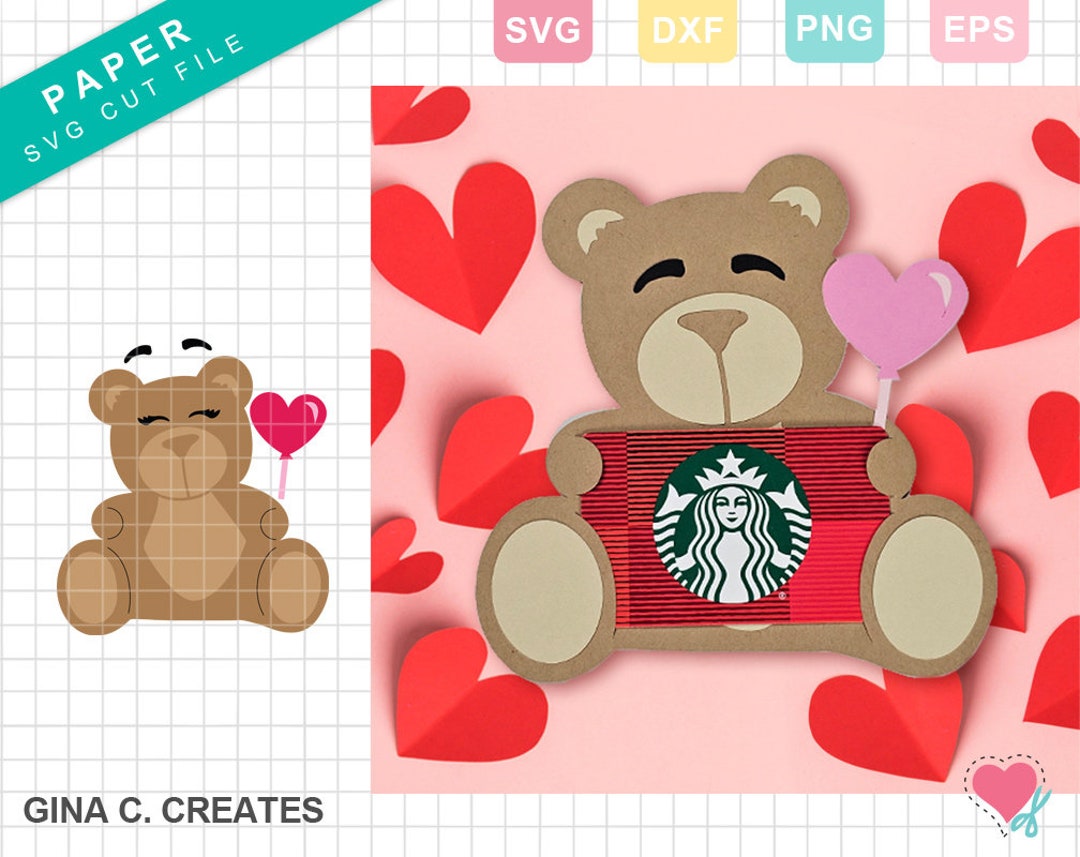 Teddy Bear Gift Card Holder SVG Cut File - Etsy