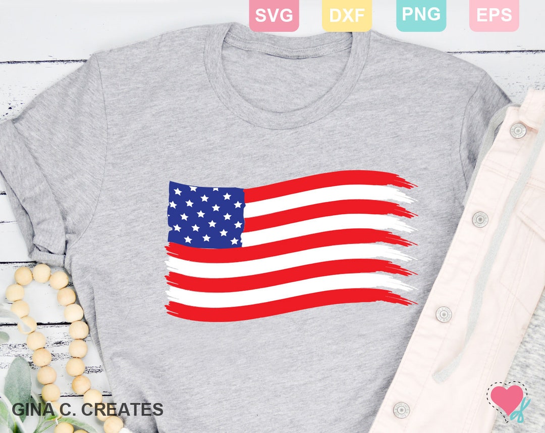 American Flag SVG, Brush Stokes SVG, 4th of July Cricut SVG and Png ...
