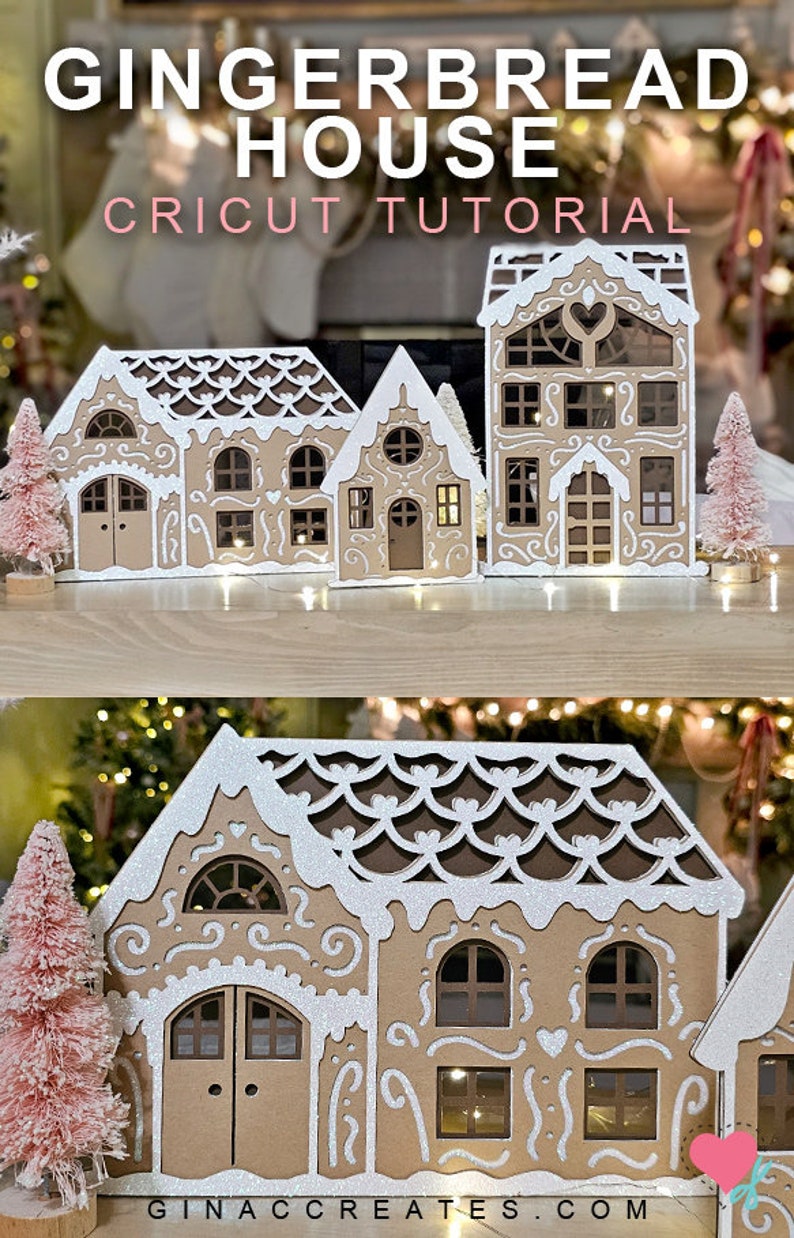 Gingerbread House SVG Bundle, Layered Paper Gingerbread Village Cut ...