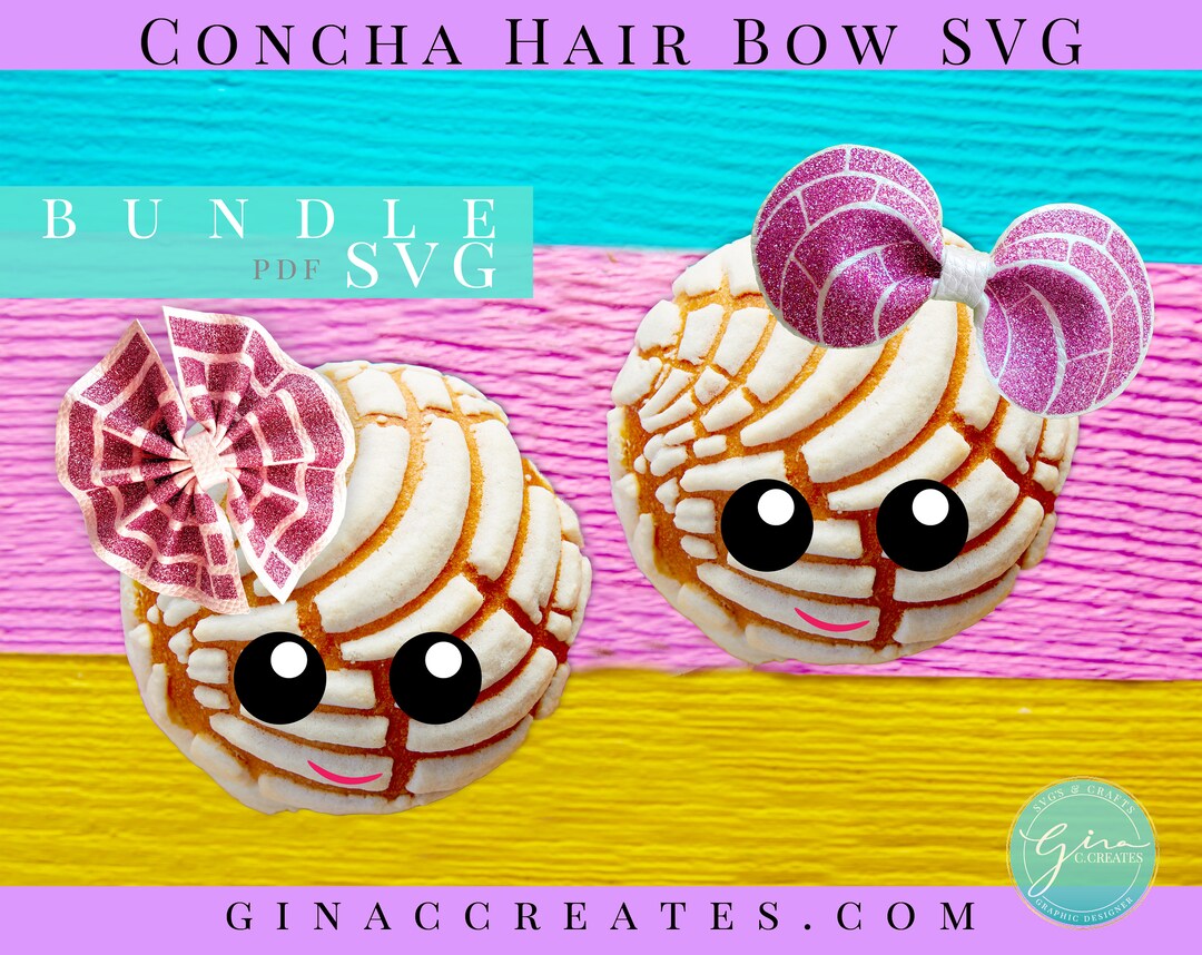 Concha Hair Bow SVG Bundle, Concha Bow Style 1, Concha Bow Style 2, SVG ...