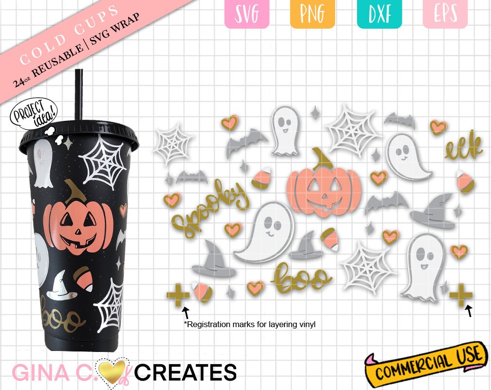 Halloween Cold Cup Full Wrap SVG, Halloween SVG - Etsy