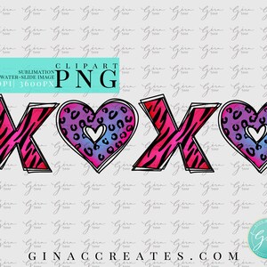 XOXO SVG and PNG Bundle, Valentine's Day Xoxo Sublimation Image, Zebra ...