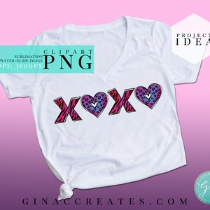 XOXO SVG and PNG Bundle, Valentine's Day Xoxo Sublimation Image, Zebra ...