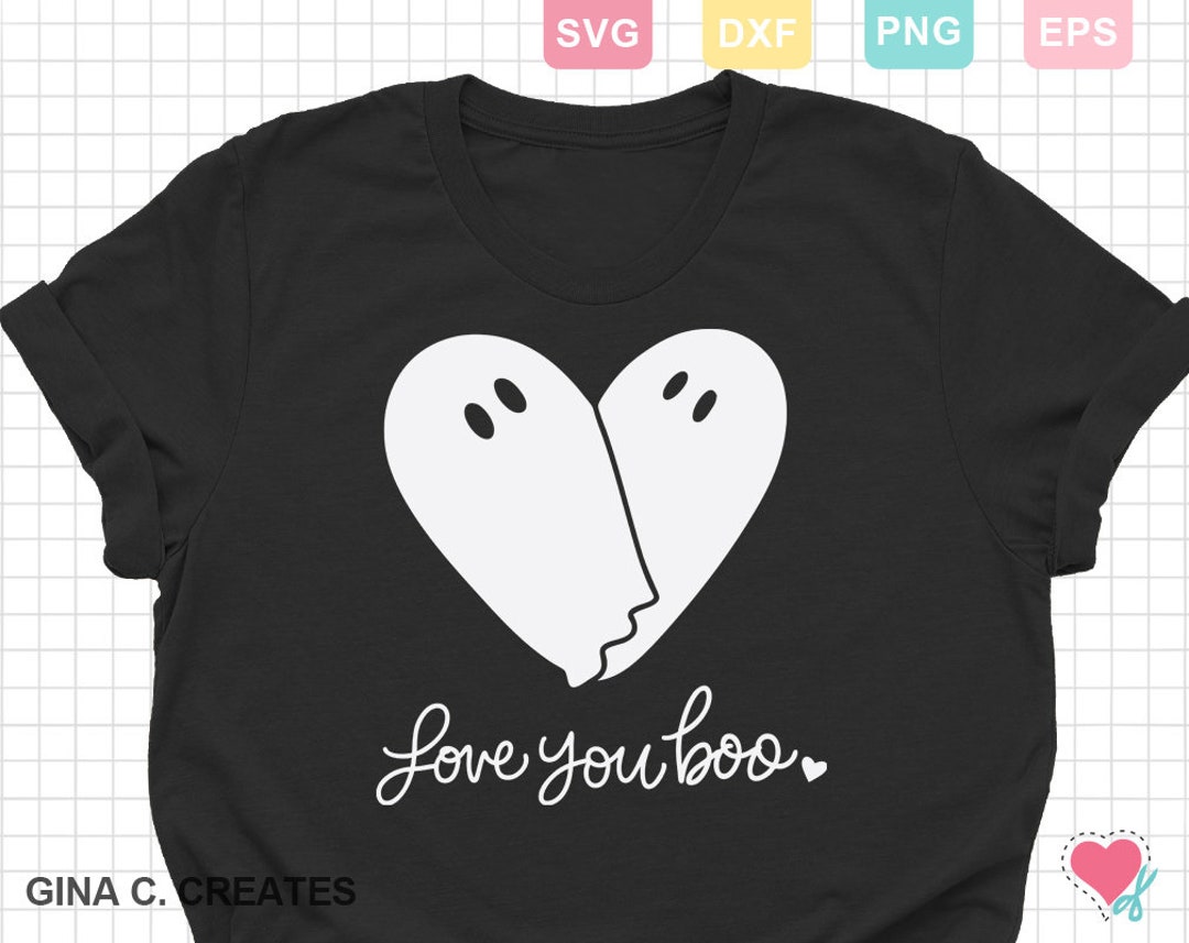 Love You Boo Heart Ghost SVG, Halloween SVG Cut File - Etsy