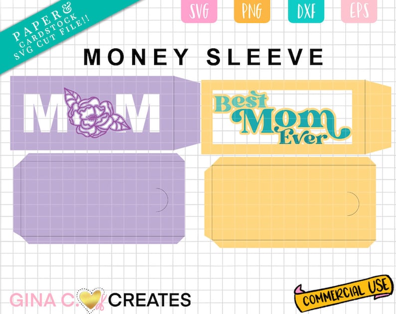 Mom Money Card SVG, Money Sleeve Template, Mother's Day SVG - Etsy