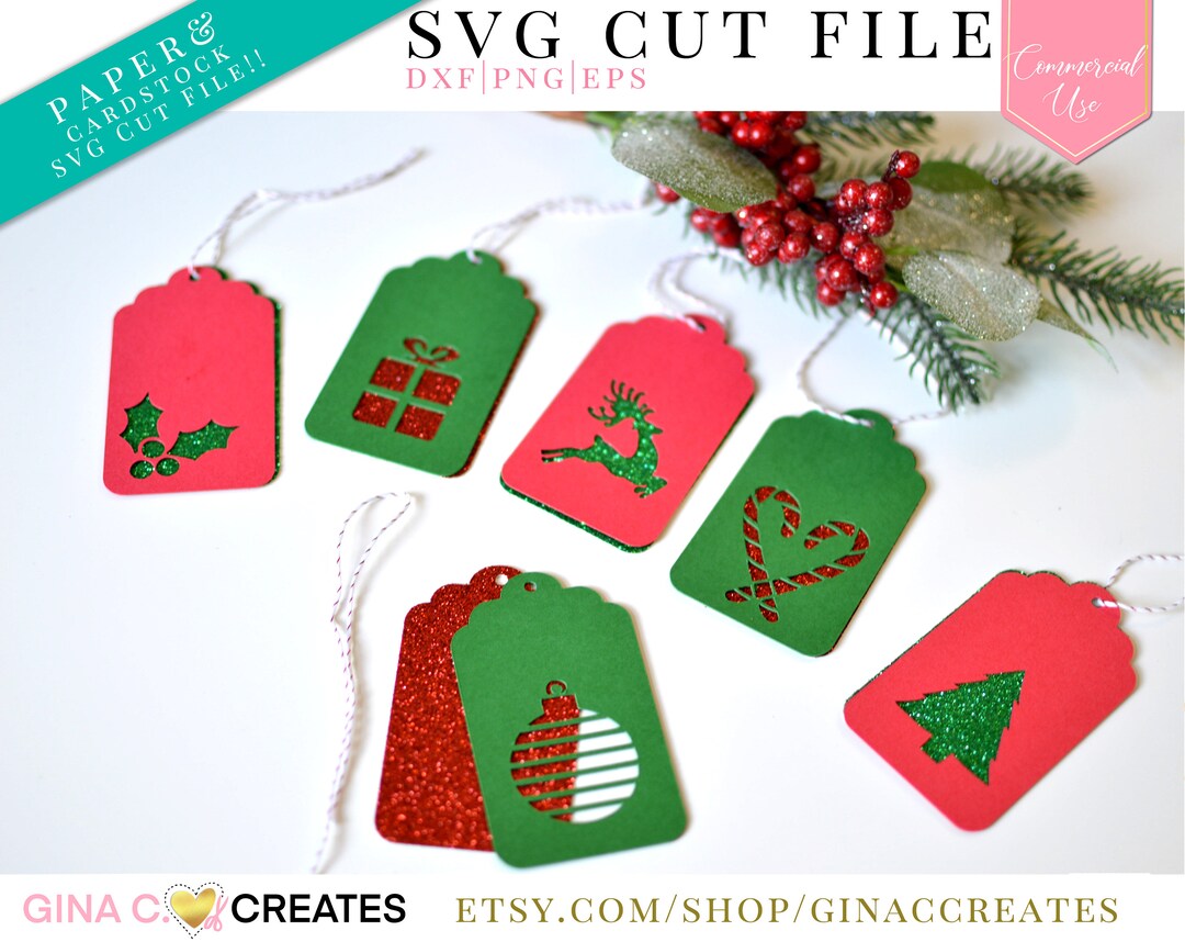 Christmas Holiday Tags SVG Cut File, Svg Gift Tag - Etsy