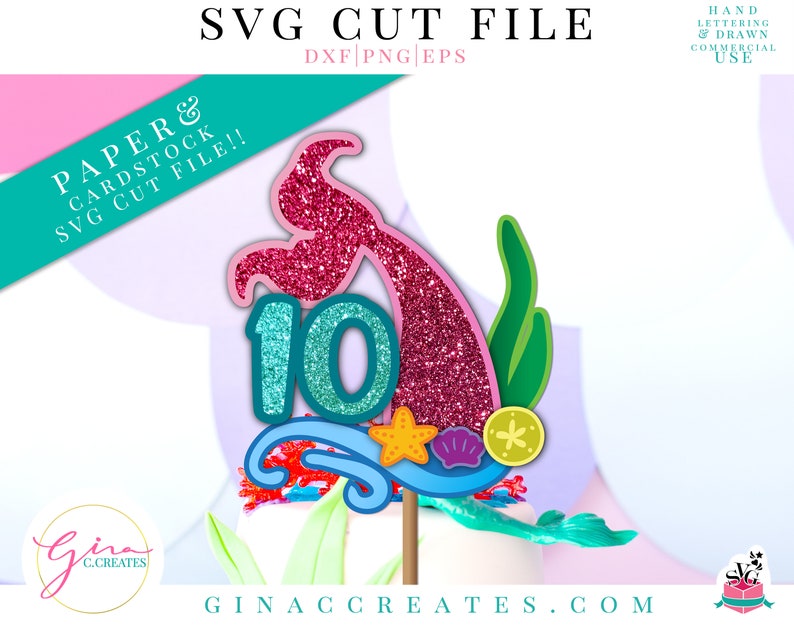 Mermaid Tail SVG Cut File Birthday Cake Topper Svg - Etsy