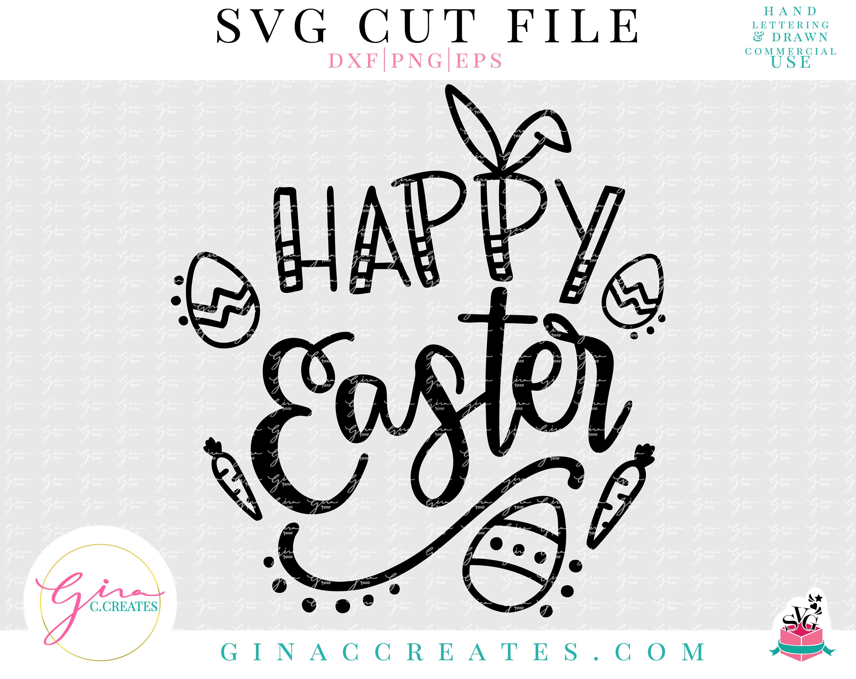 Happy Easter SVG Bundle, Easter Eggs and Carrot SVG - Etsy