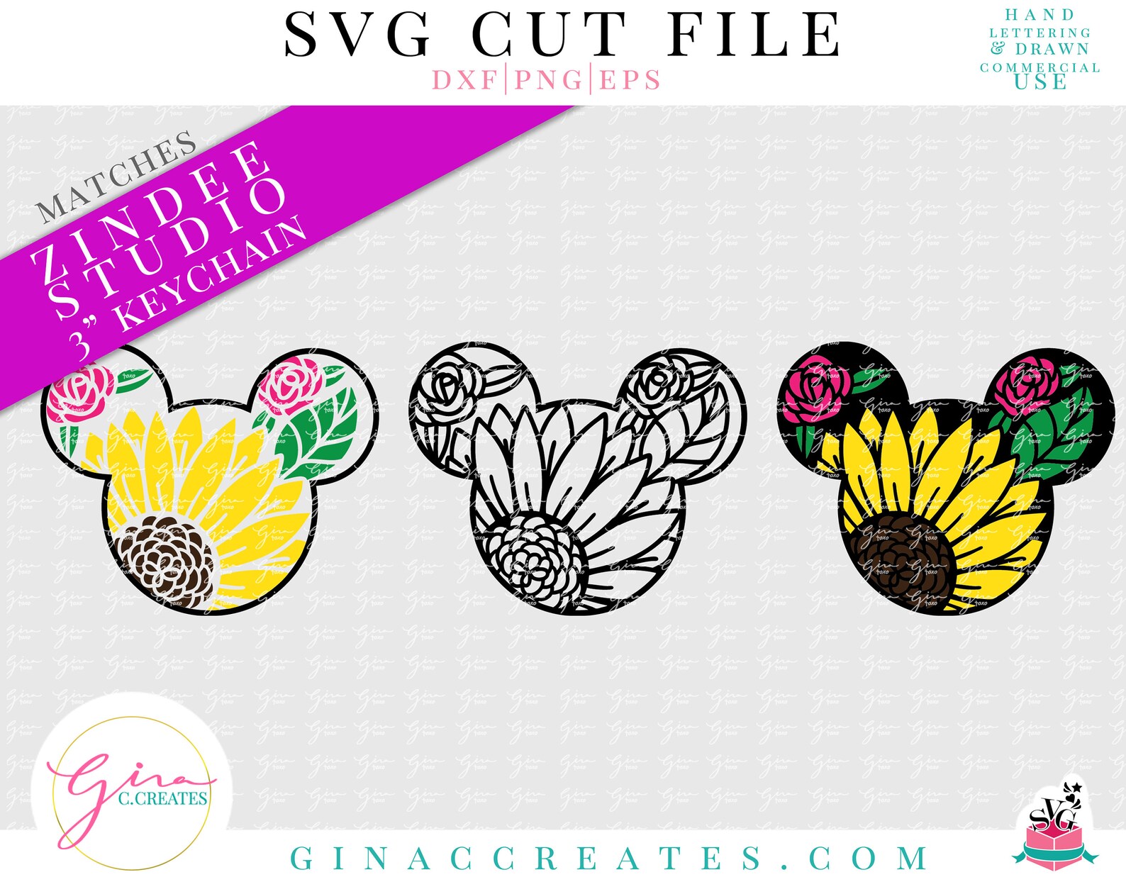 Flower Mouse Head SVG Cut File Svg for Zindee's 3 Inch - Etsy
