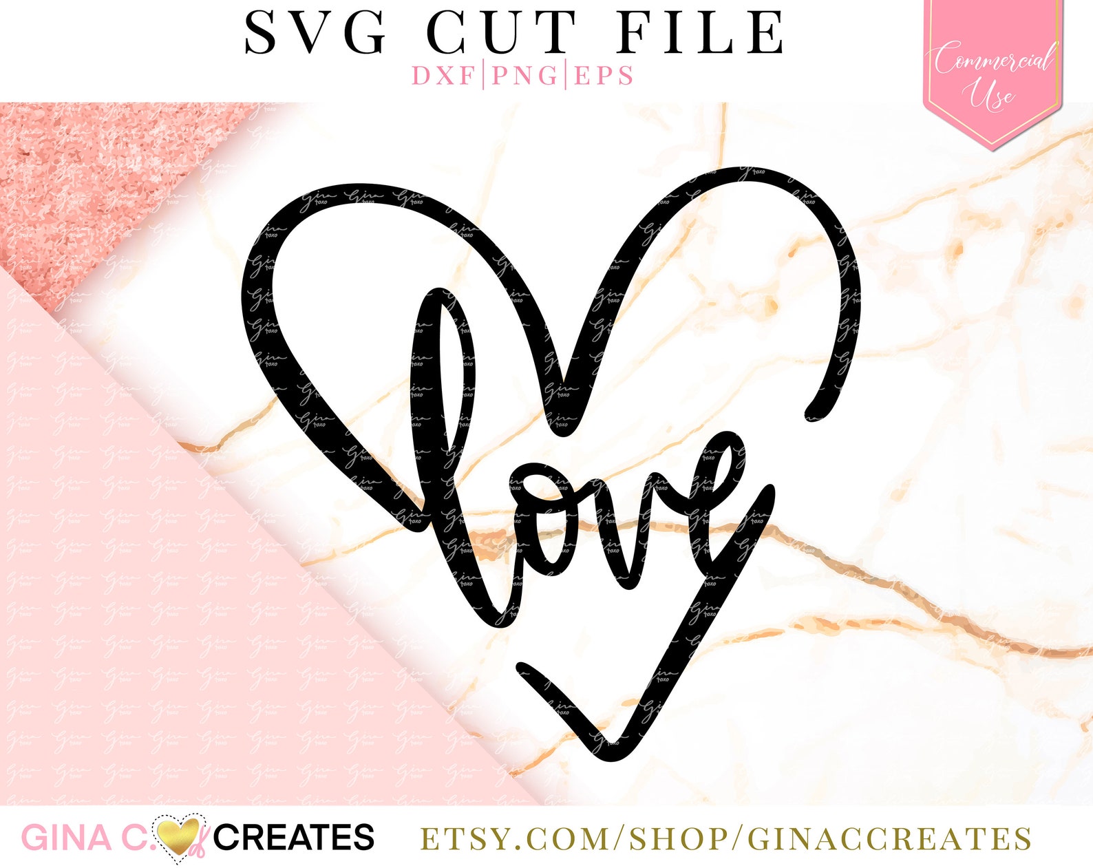 Love Heart SVG Cut File - Etsy