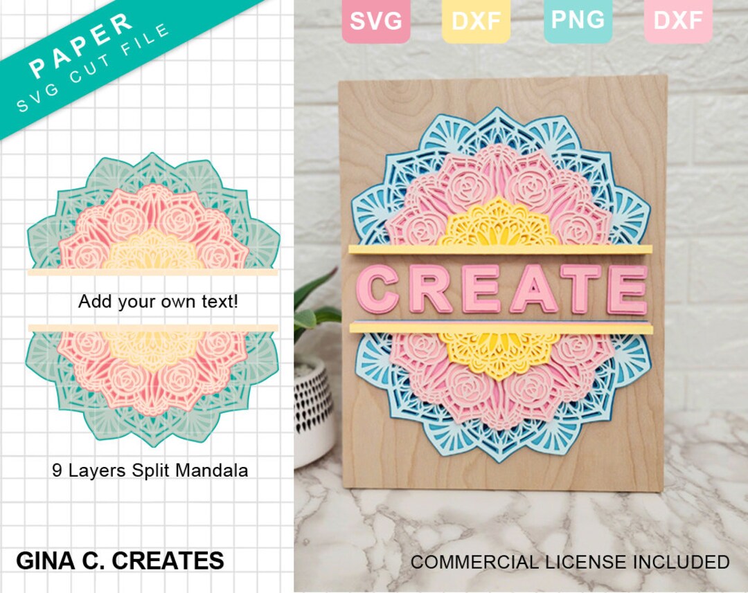 Split Mandala SVG Bundle, Flower Mandala SVG, Rose Mandala SVG ...