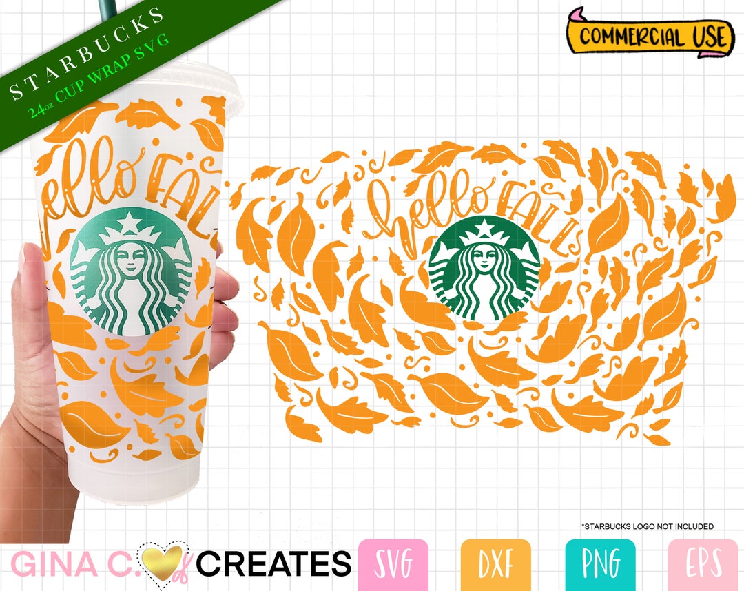 Hello Fall Cold Cup Wrap SVG, Leaves Svg Wrap - Etsy